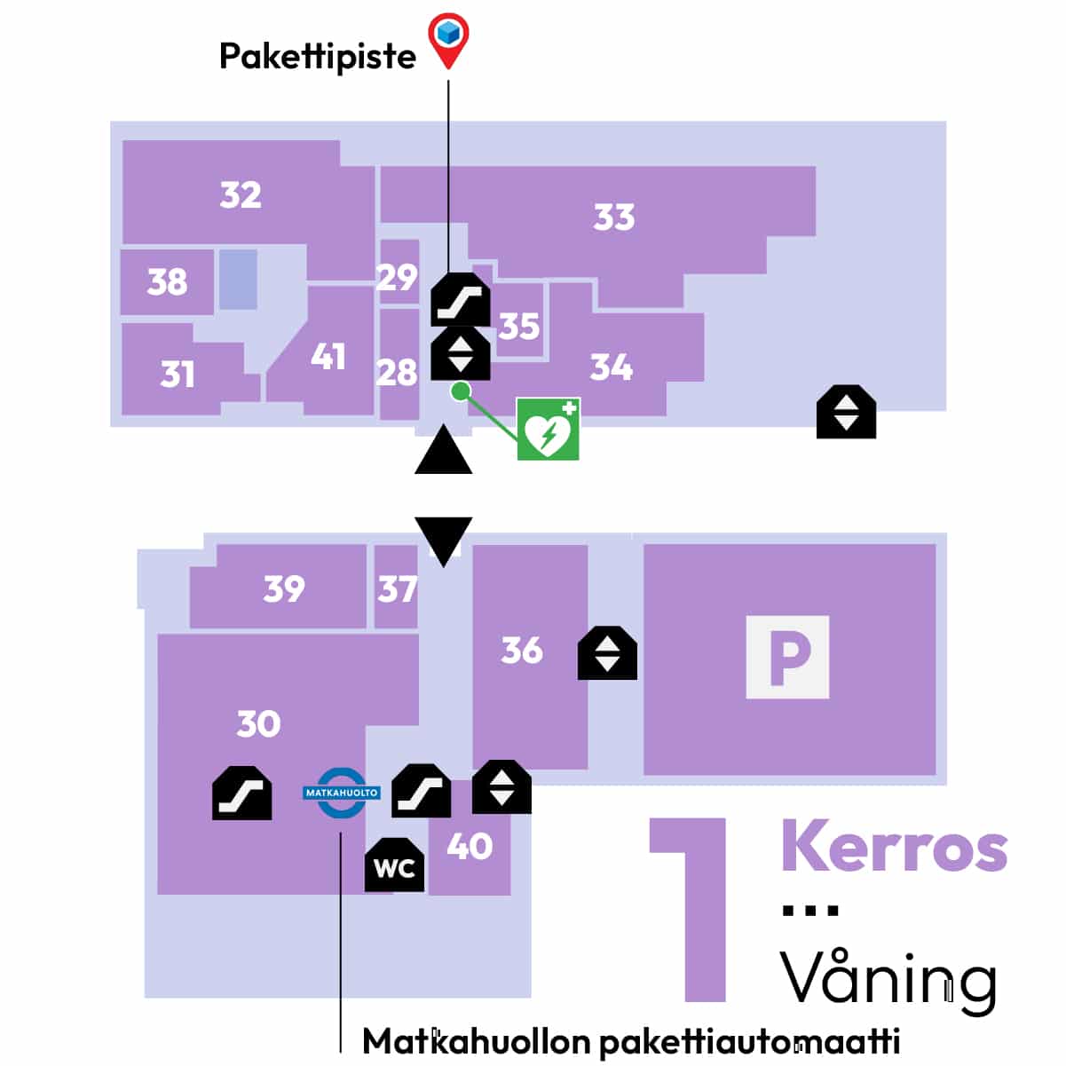 Pohjakartta - Kauppakeskus Chydenia Kokkolassa